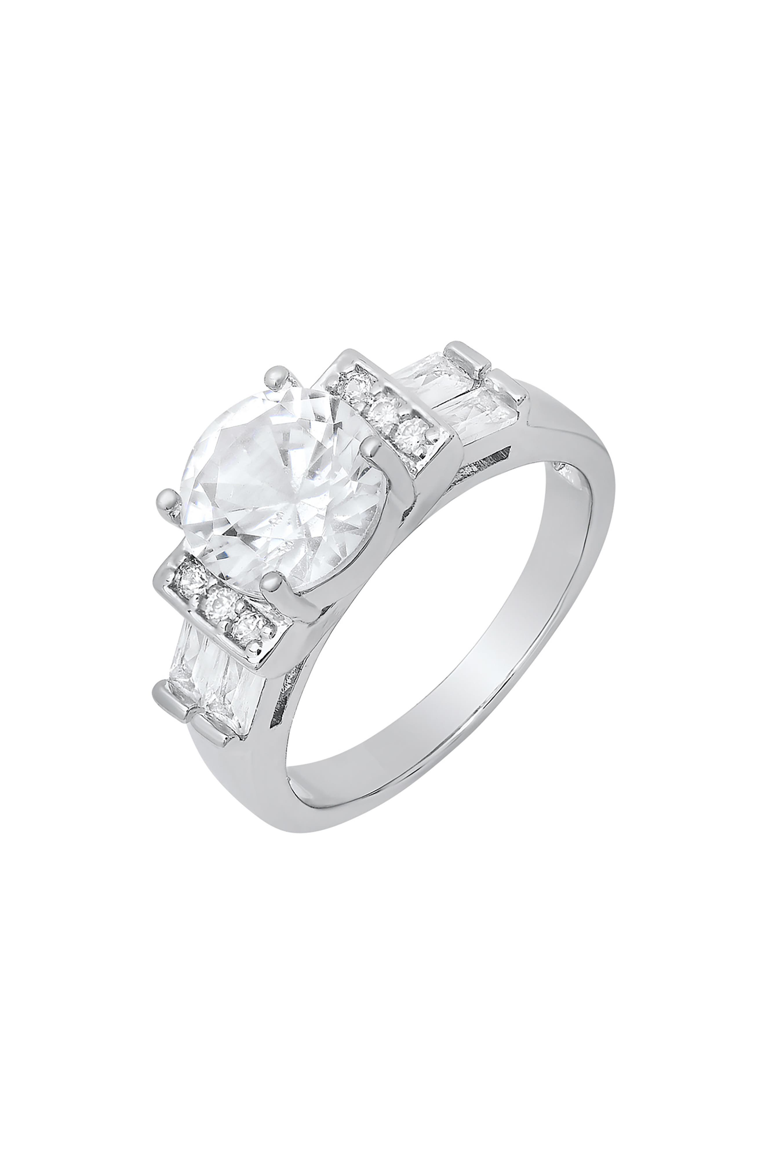 HMY JEWELRY Round Cubic Zirconia Engagement Ring | Nordstromrack