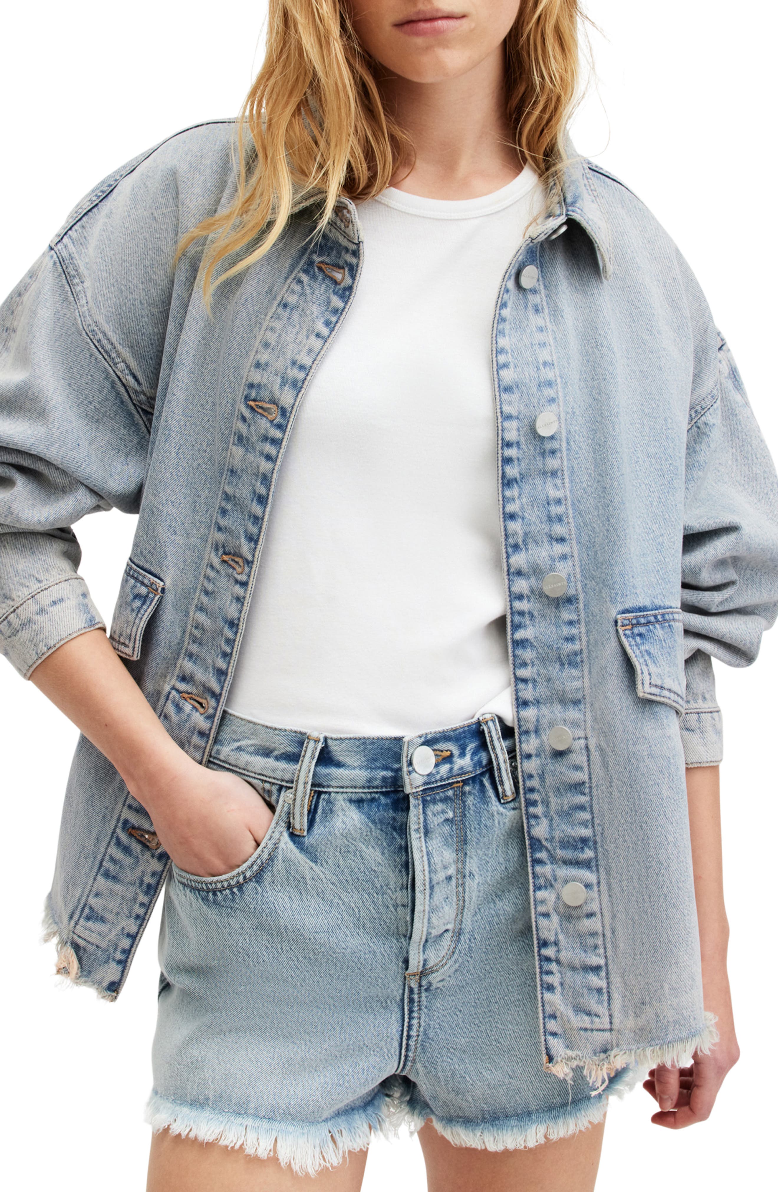 AllSaints Hettie Denim Shacket | Nordstrom