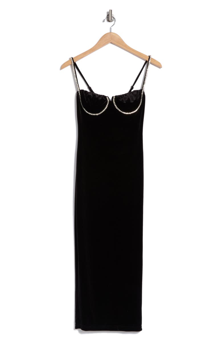 Lush Sleeveless Rhinestone Trim Midi Dress | Nordstromrack