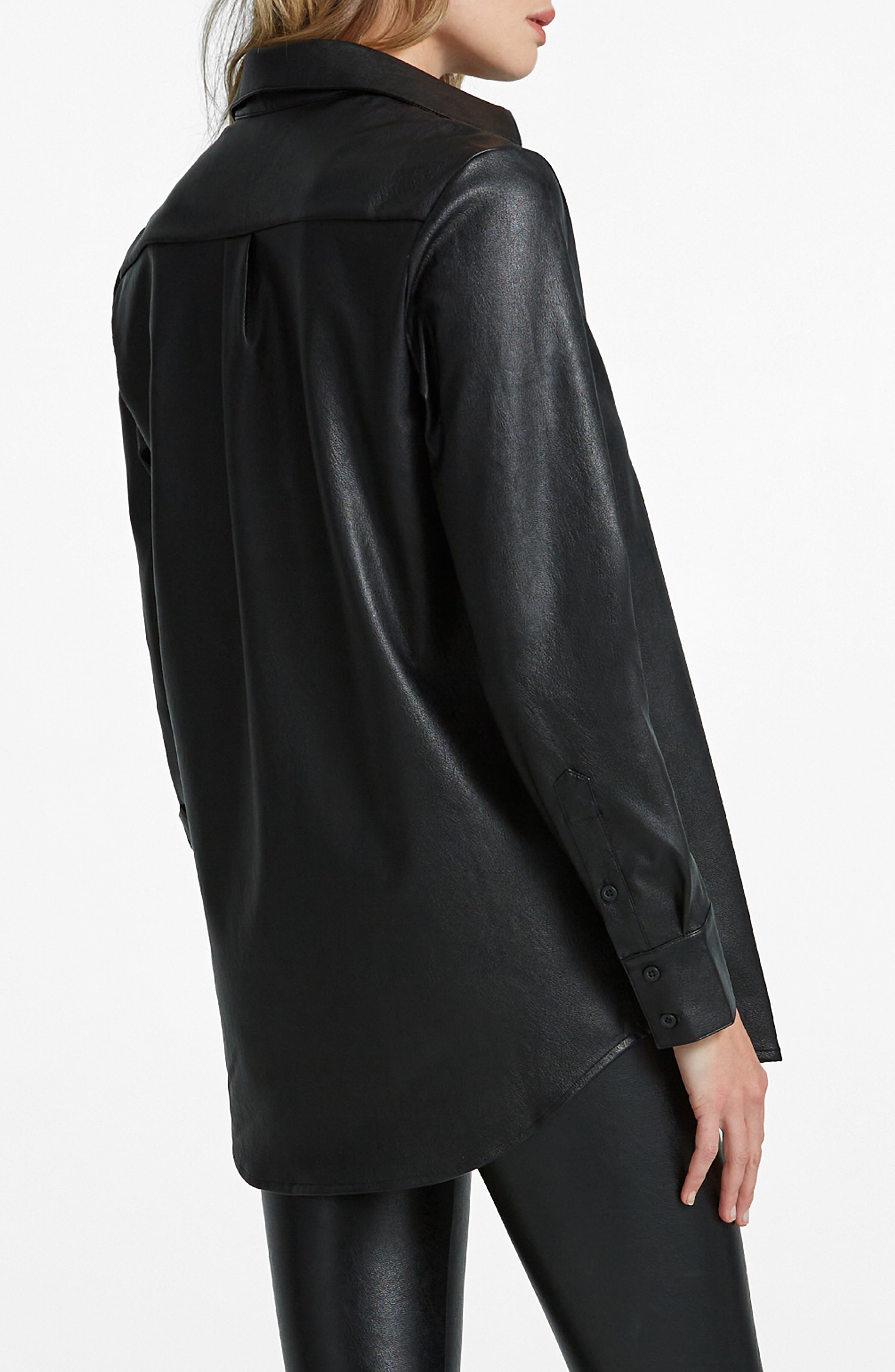 Commando Oversize Faux Leather Button-Up Shirt | Nordstromrack