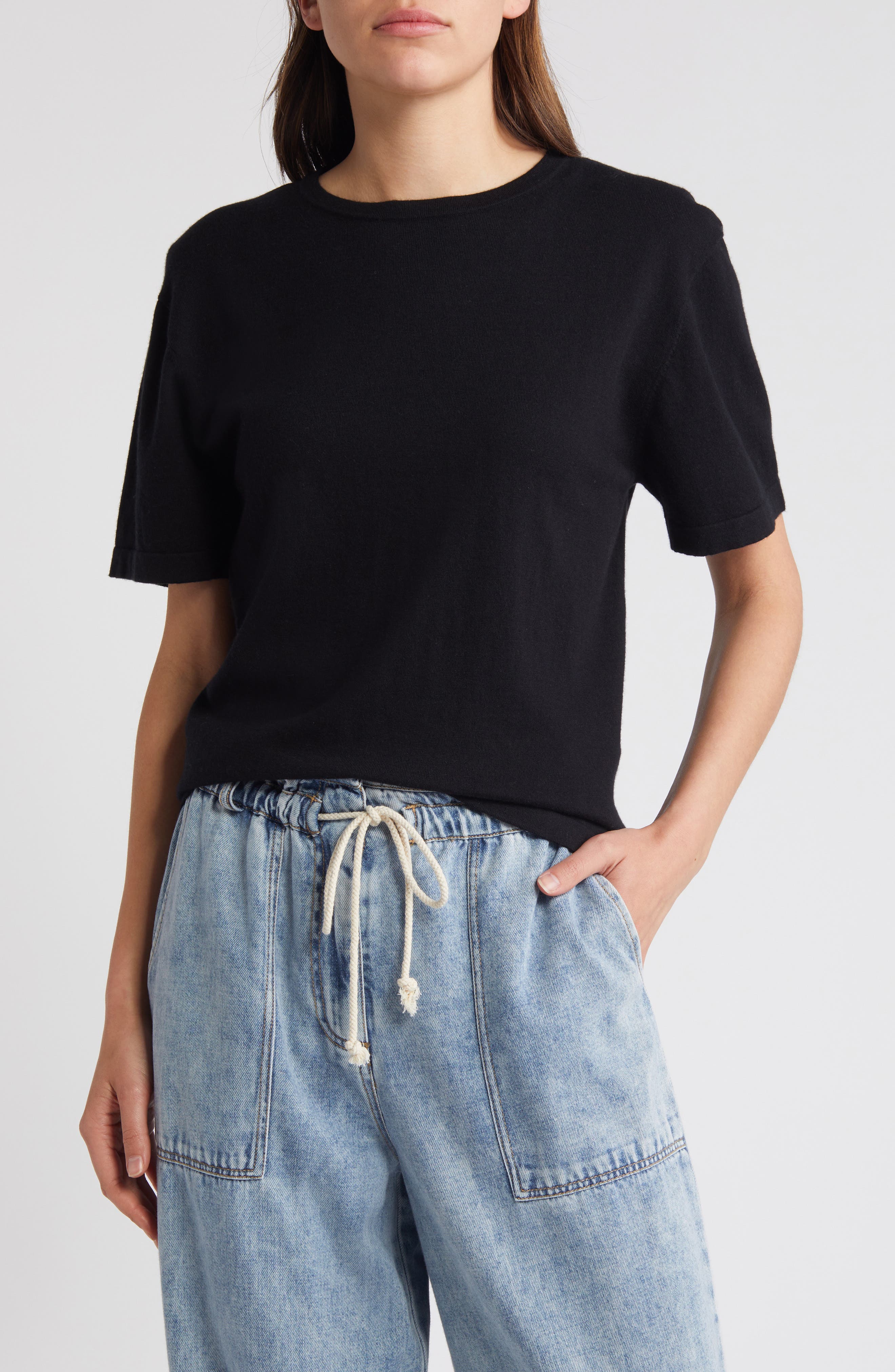 Rails Avery Short Sleeve Cotton & Cashmere Sweater | Nordstrom