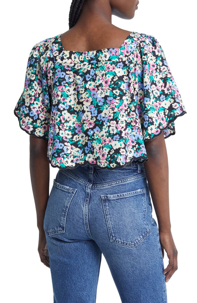 Rails Kit Floral Square Neck Crop Blouse | Nordstromrack