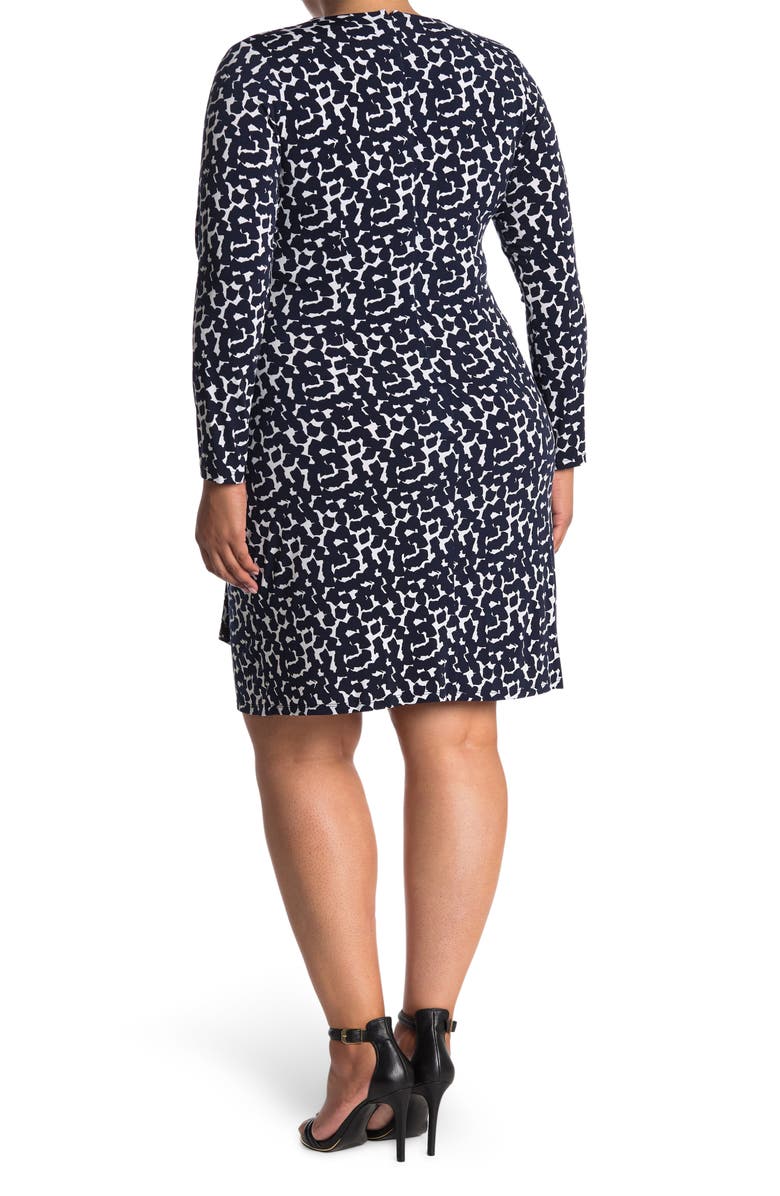Calvin Klein Geometric Print MJ Mock Wrap Dress | Nordstromrack