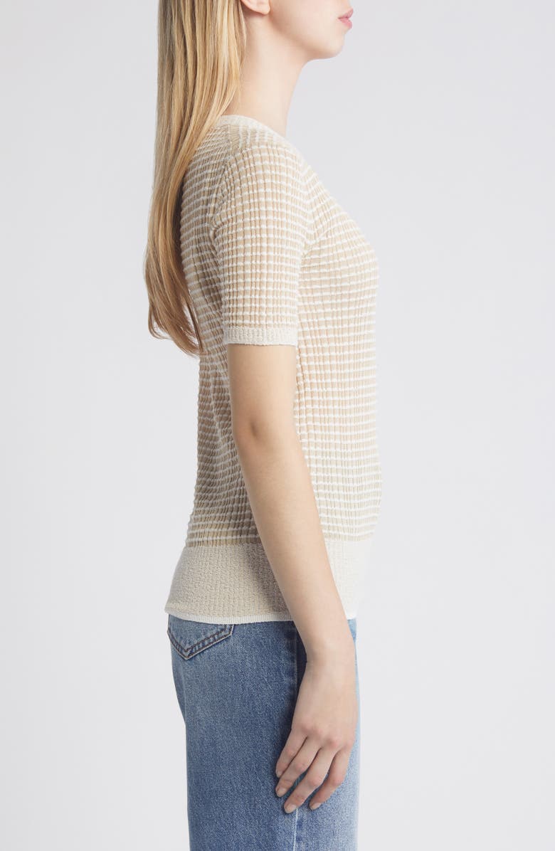 rag & bone Kilee Stripe Short Sleeve Sweater | Nordstromrack