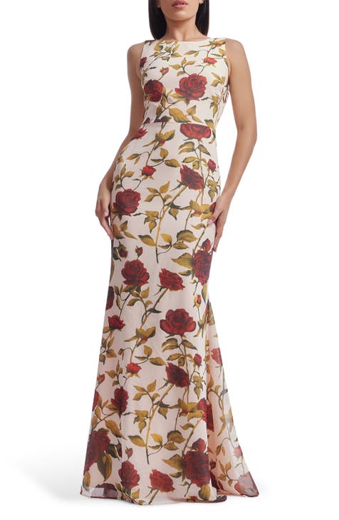 Red Floral Dresses for Women