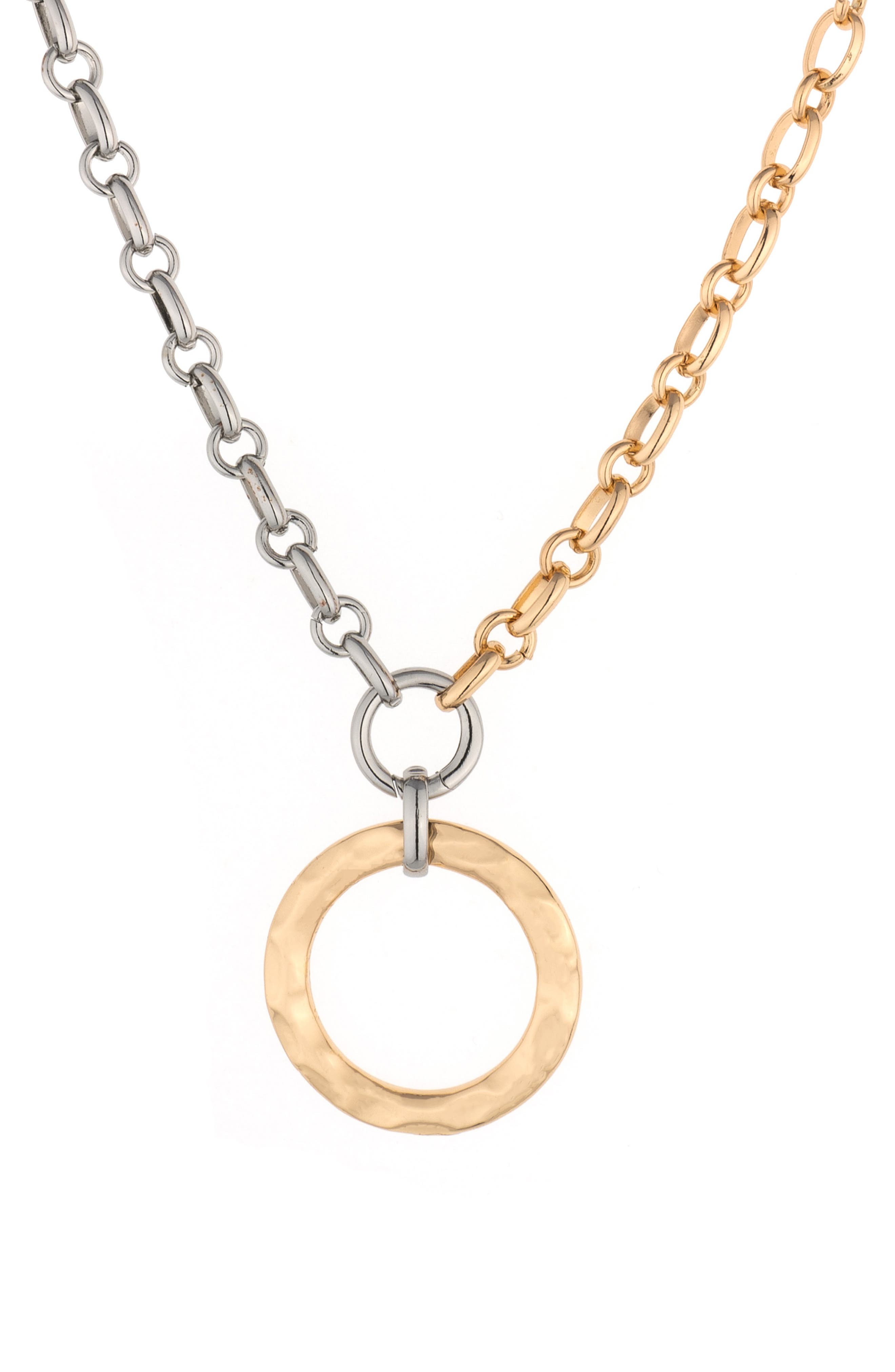 Ettika Two-Tone Circle Pendant Necklace | Nordstromrack