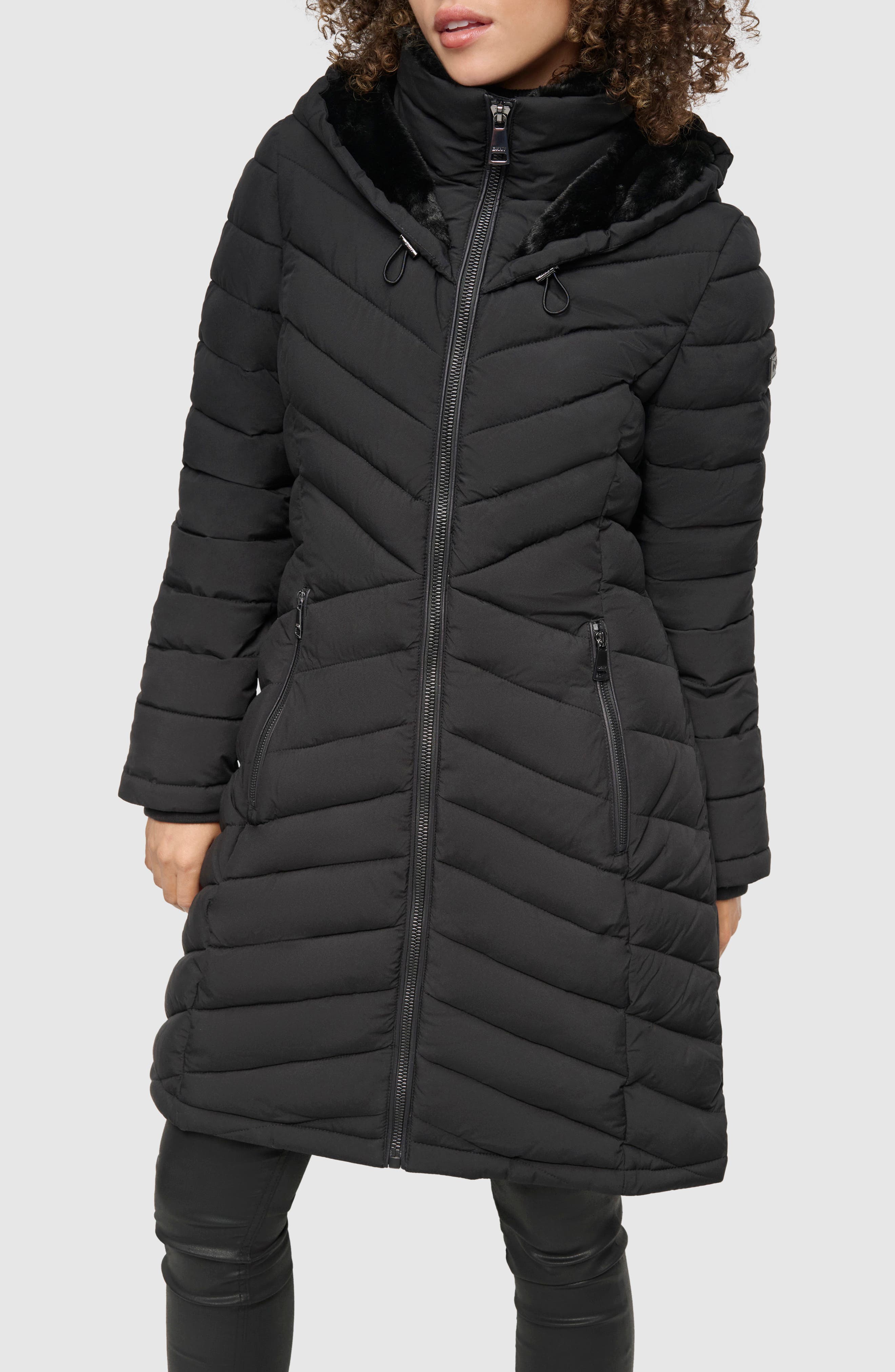 DKNY Stretch Packable Longline Quilted Jacket | Nordstromrack