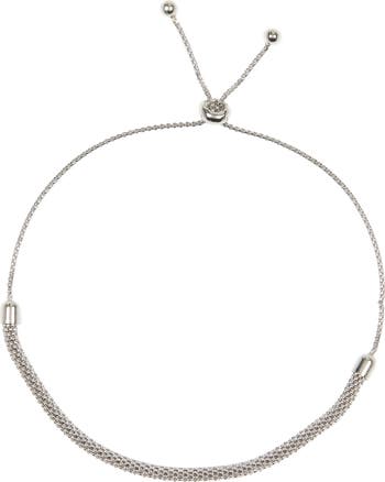 Sterling Forever Sterling Silver Mesh Slider Bracelet | Nordstromrack