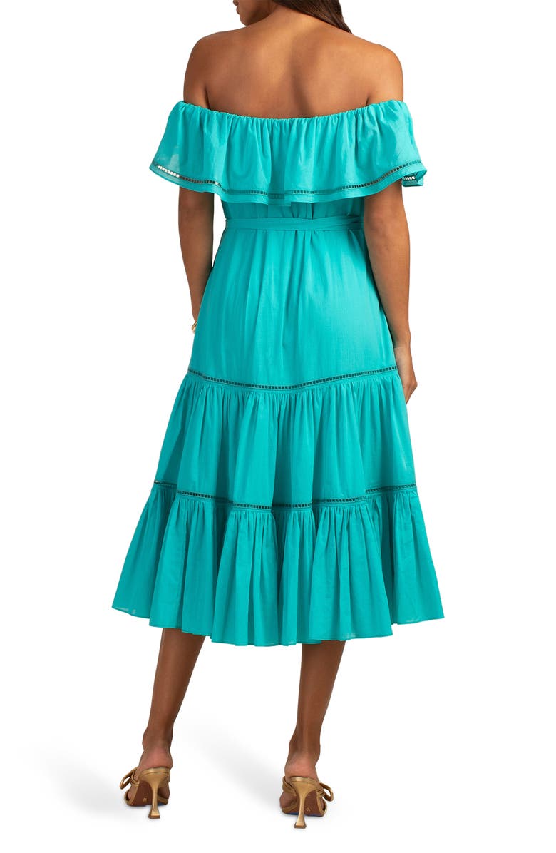 Trina Turk Salima Off the Shoulder Ruffle Tiered Midi Dress | Nordstromrack