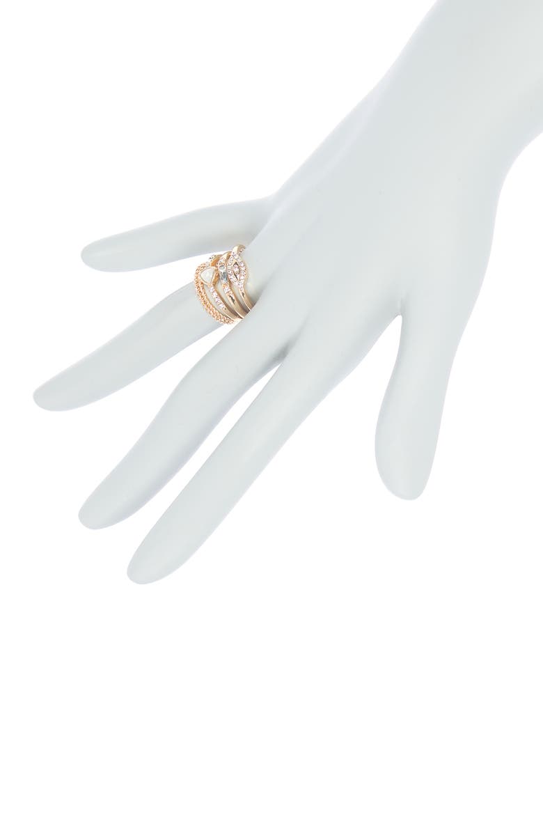 Melrose and Market Gold-Tone Stone & Crystal Ring 5-Piece Set ...
