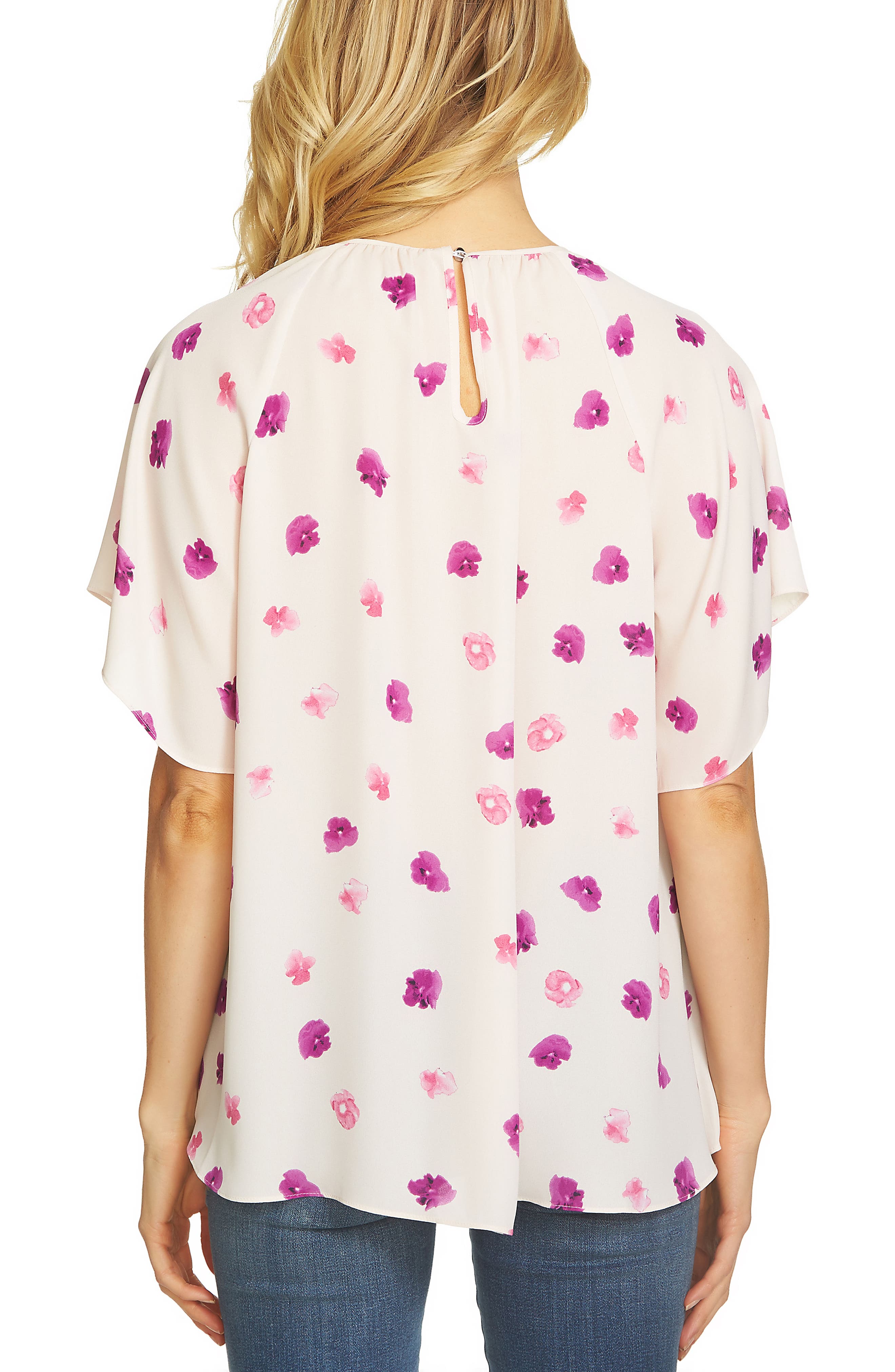 CeCe Petal Print Crepe Blouse | Nordstrom