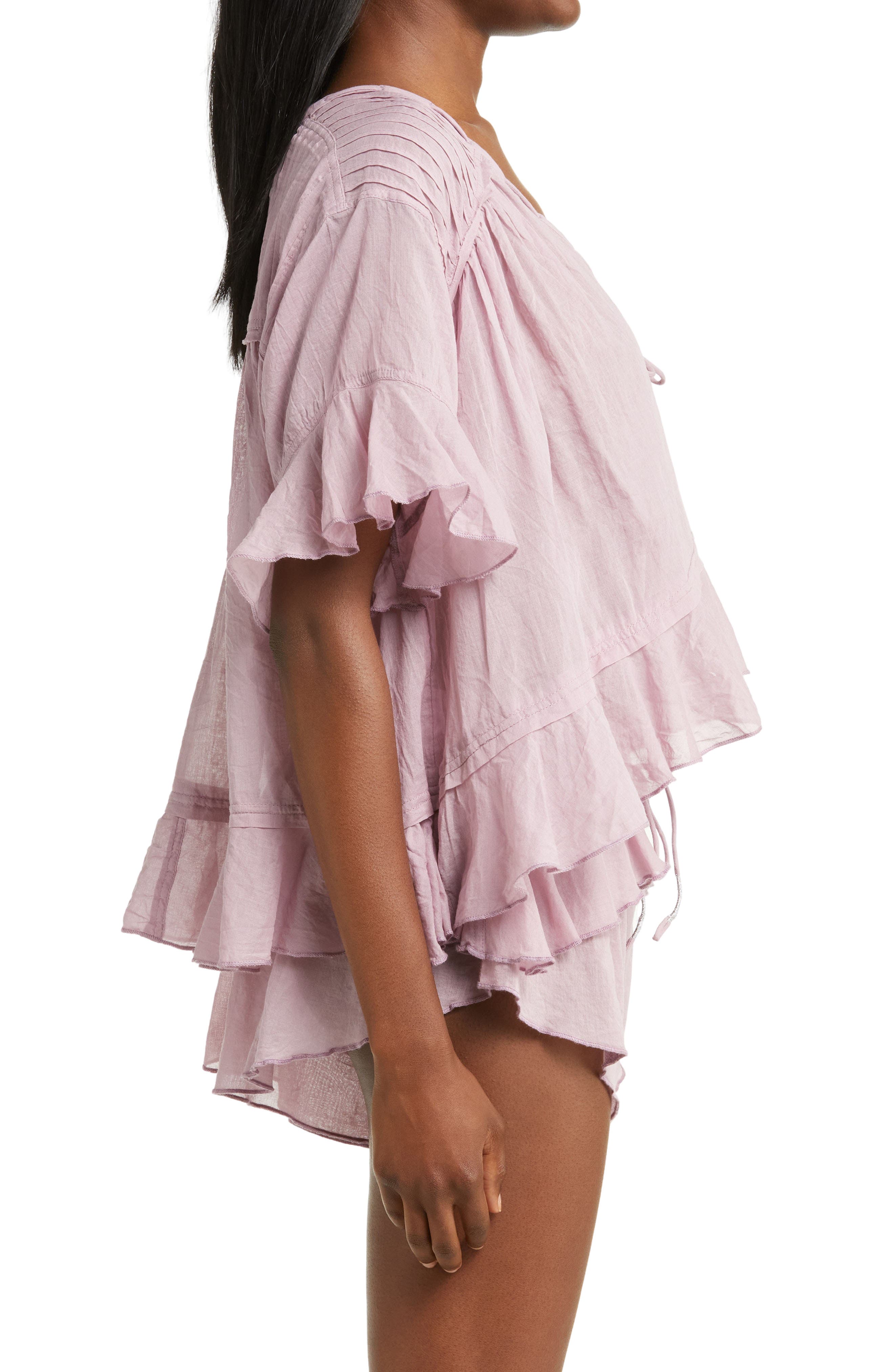 Free People Daydreamer Ruffle Semisheer Cotton Pajamas | Nordstrom