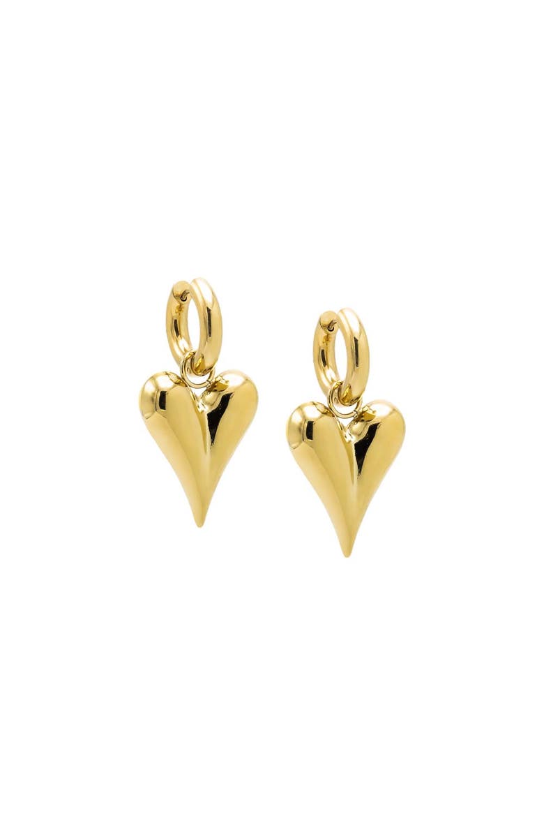 BY ADINA EDEN Solid Puffy Elongated Heart Dangle Huggie Earring | Nordstrom