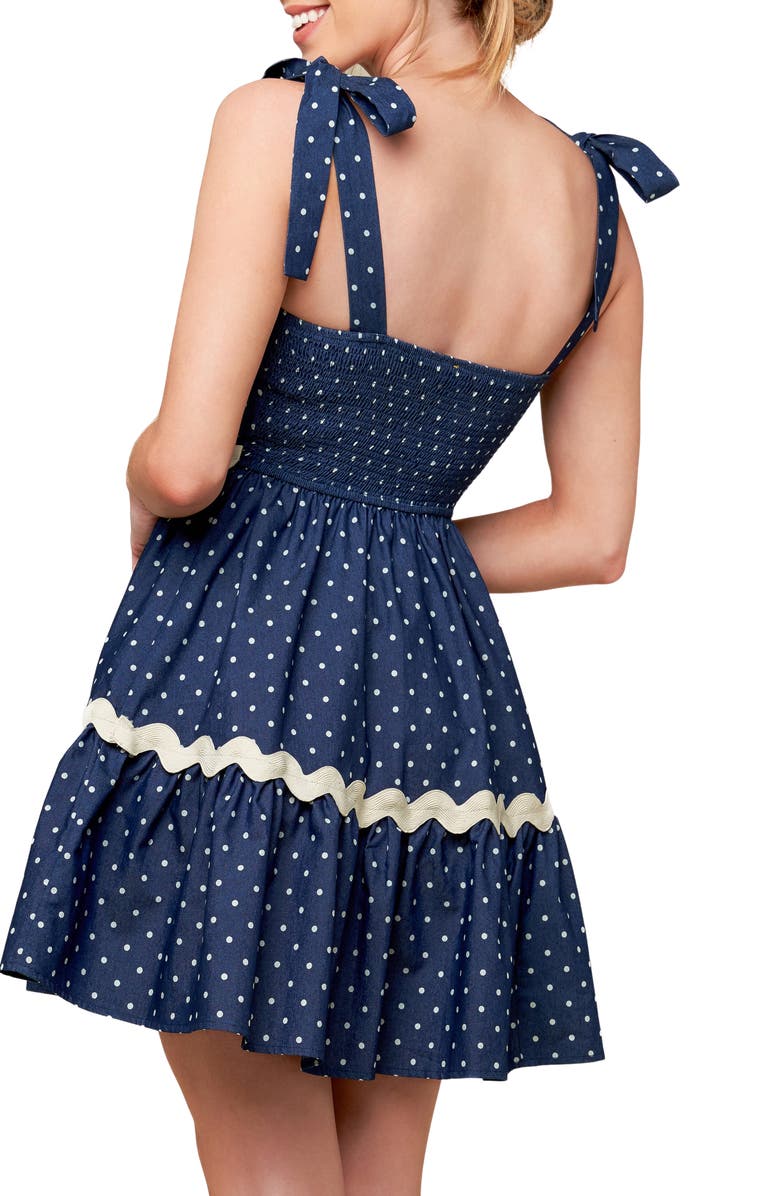 FLYING TOMATO Rickrack Polka Dot Minidress | Nordstromrack