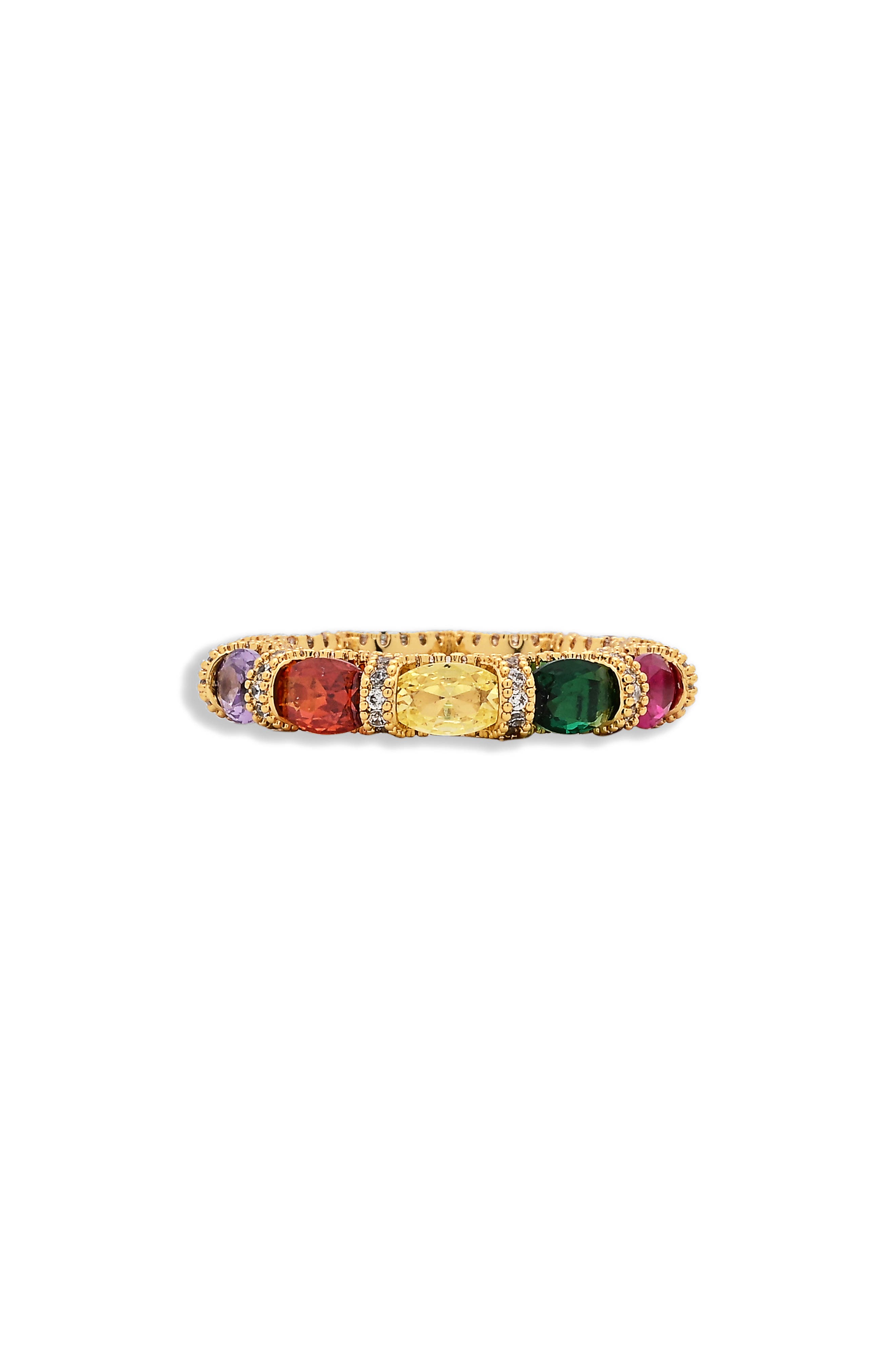 EYE CANDY LOS ANGELES Liora Rainbow Cubic Zirconia Eternity Ring ...