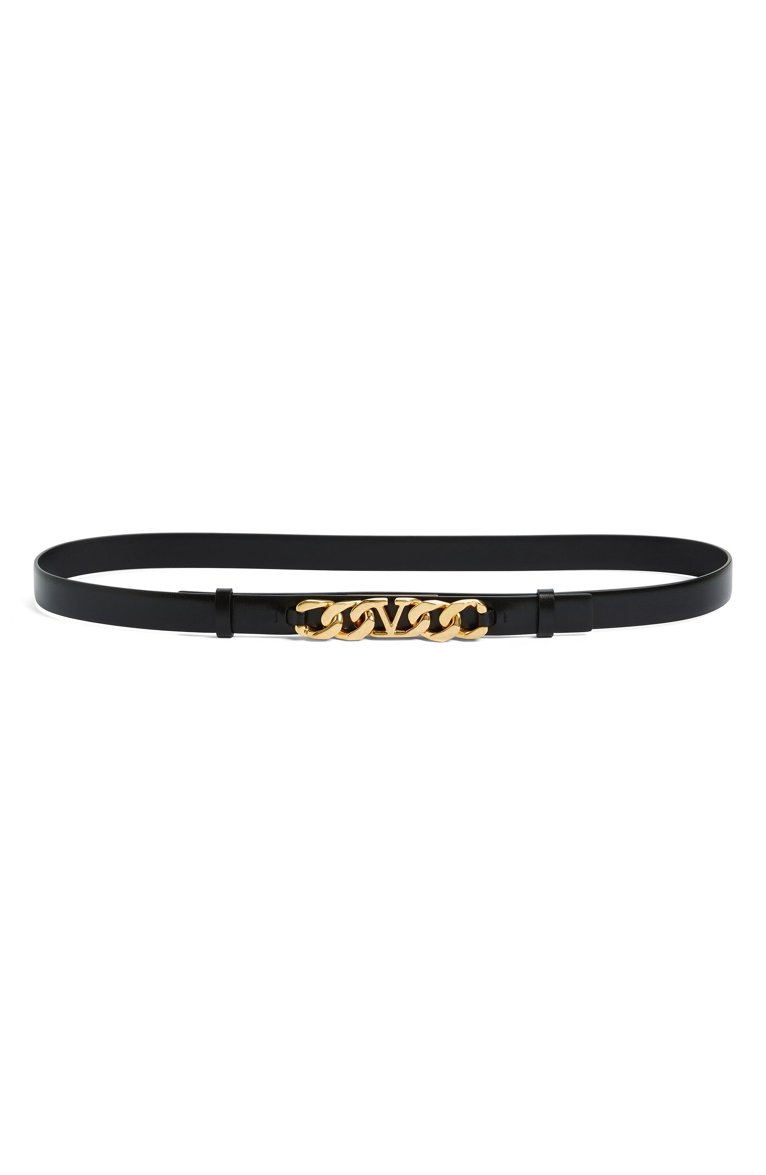 Valentino Garavani VLOGO Chain Detail Leather Belt | Nordstromrack