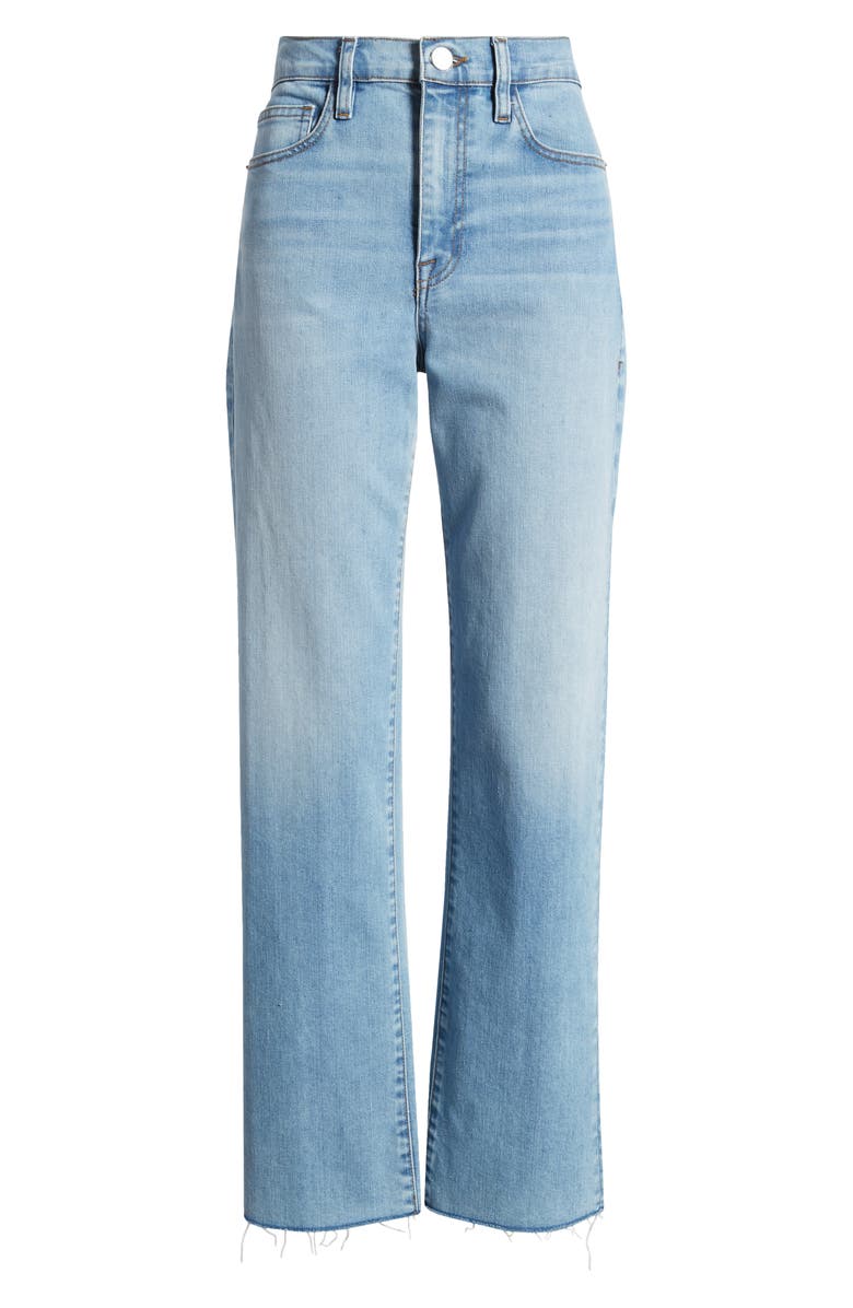 FRAME Le Jane Frayed High Waist Straight Leg Jeans | Nordstrom