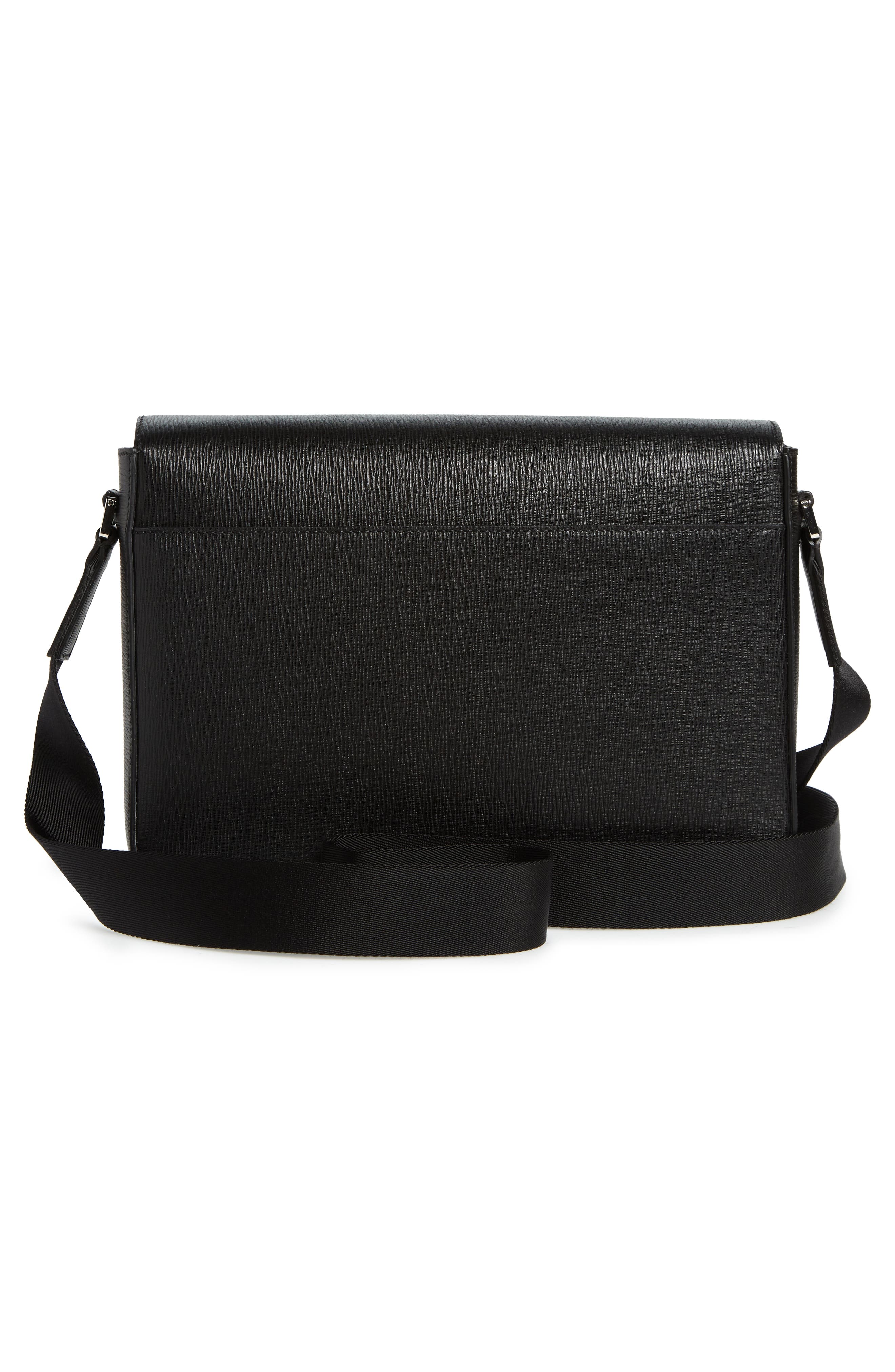 FERRAGAMO Double Gancio Leather Messenger Bag | Nordstrom