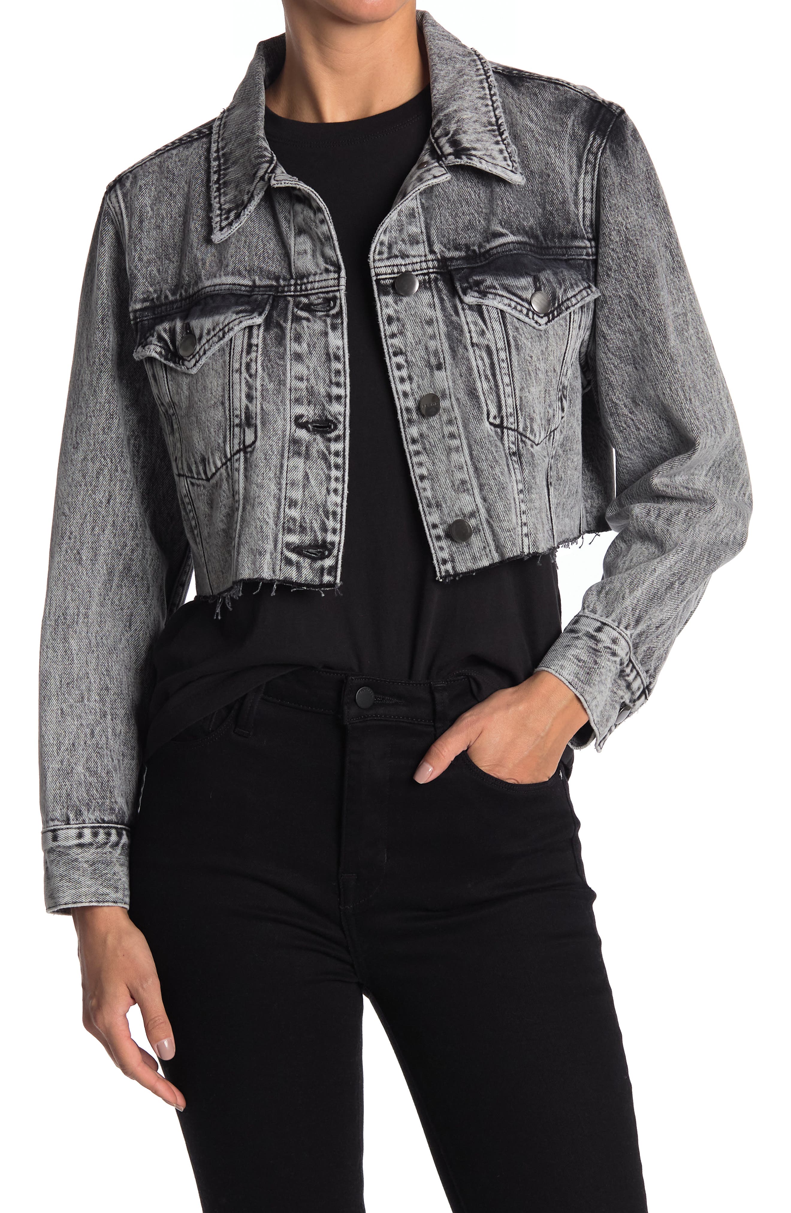 FRAME Ultra Crop Acid Wash Jacket | Nordstromrack
