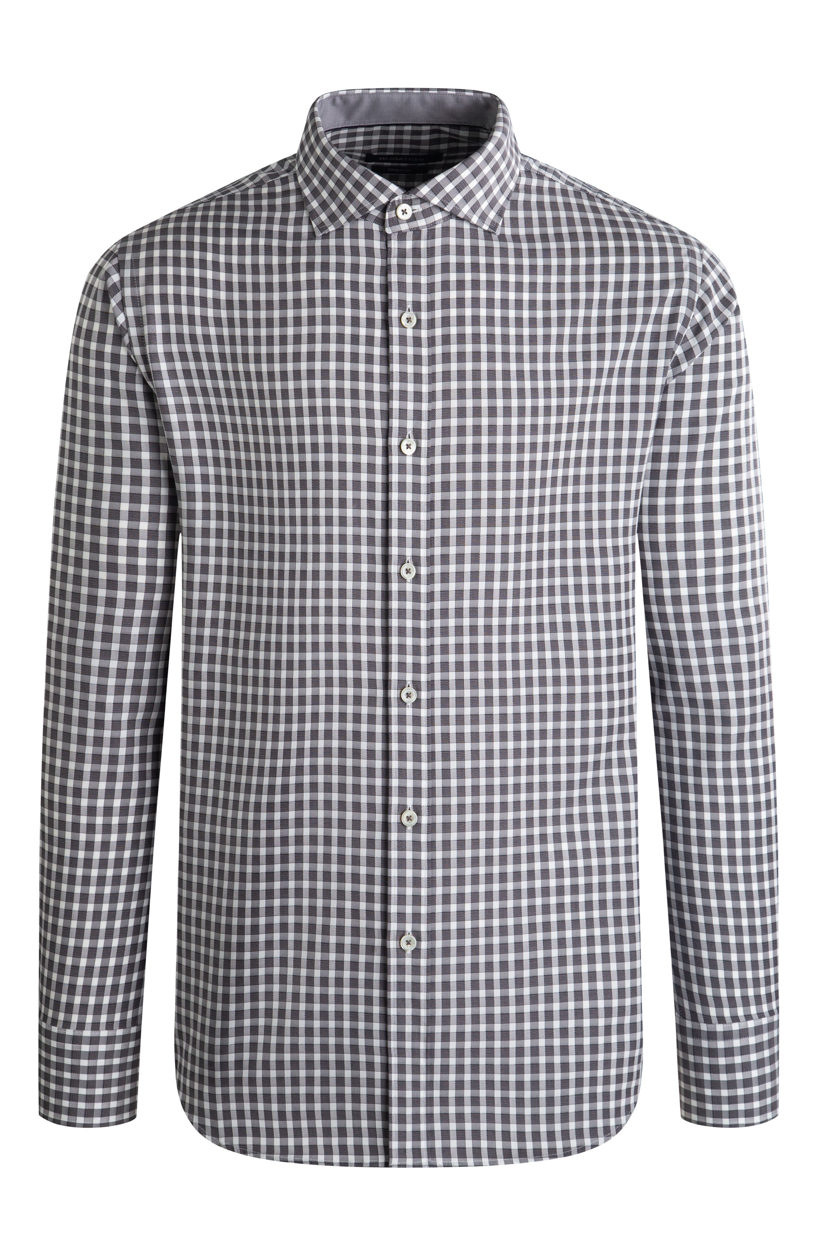 Bugatchi Shaped Fit Check Cotton Button-Up Shirt | Nordstromrack