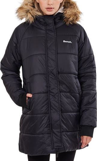Bench. Ariele Faux Fur Hooded Puffer Jacket | Nordstromrack