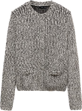 MANGO Textured Rib Cardigan | Nordstrom