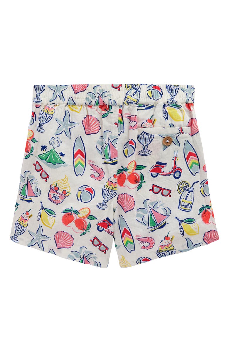 Mini Boden Kids' Summertime Print Flat Front Linen & Cotton Chino ...