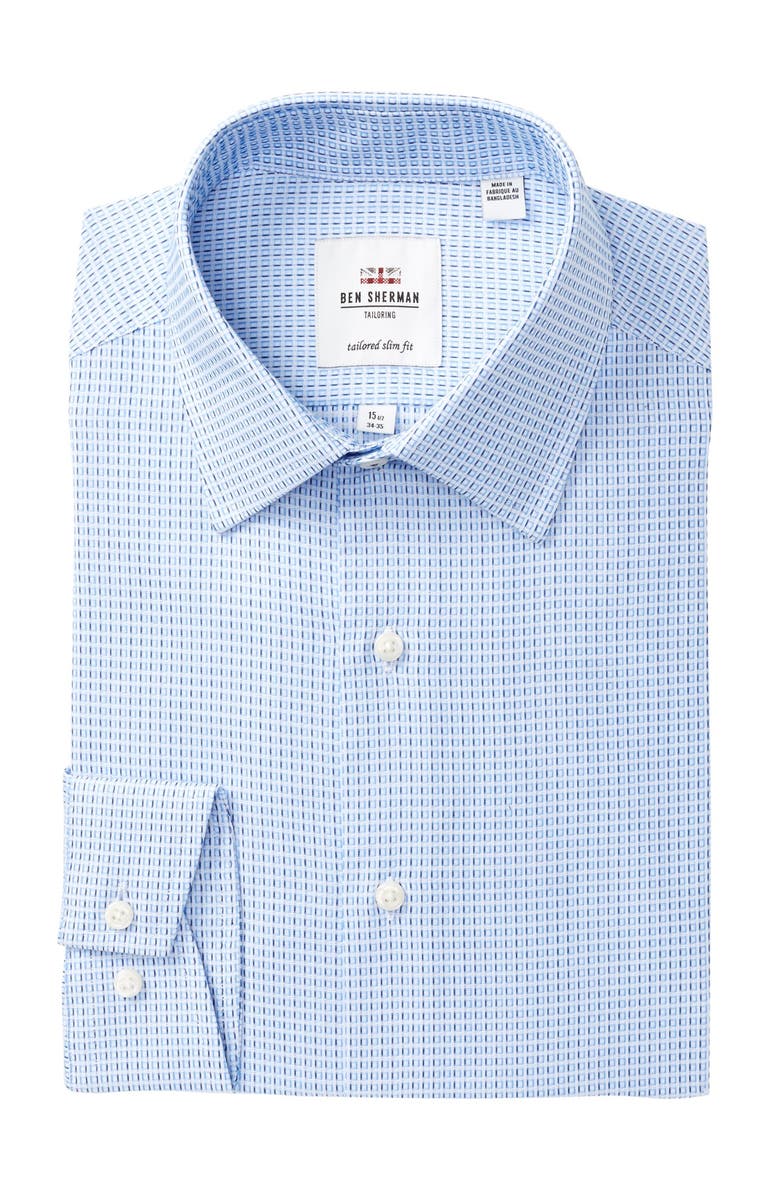 Ben Sherman Box Dobby Florentine Tailored Slim Fit Dress Shirt ...