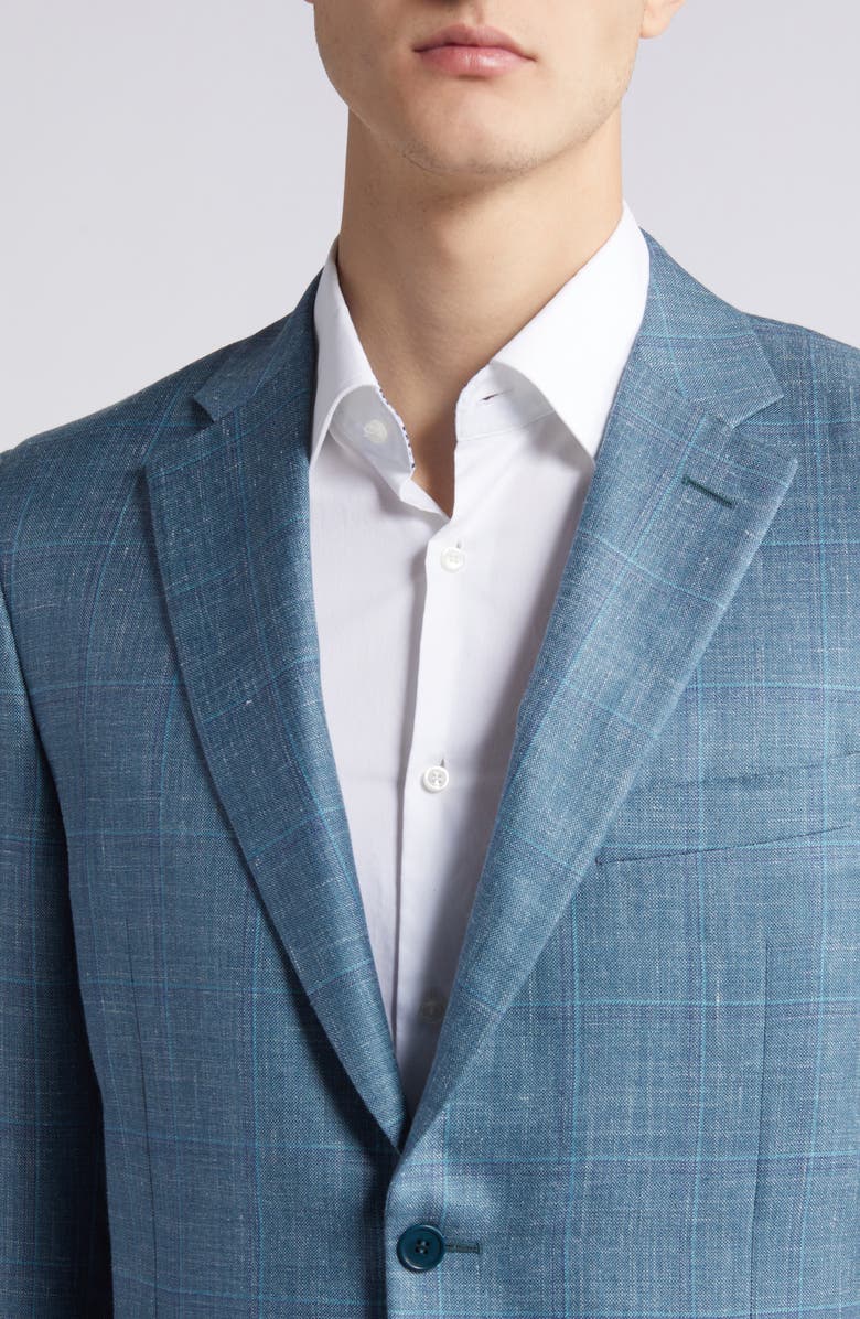Canali Siena Regular Fit Windowpane Check Wool & Silk Blend Sport Coat ...