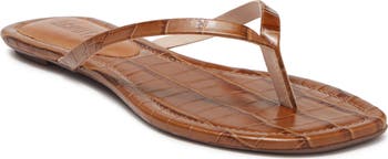 Schutz Tesla Croc Embossed Leather Flip-Flop Sandal | Nordstromrack