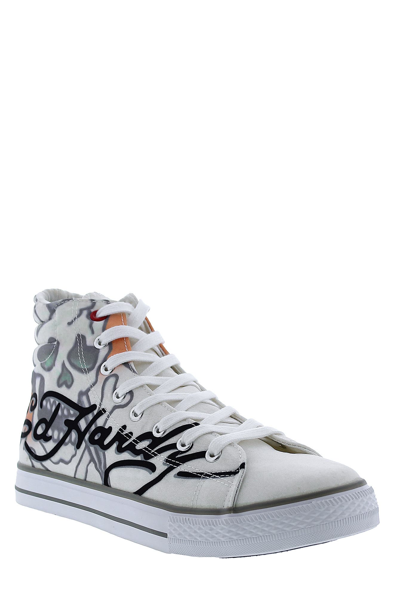 Ed Hardy Tibby Skull Print High Top Sneaker (Men) | Nordstromrack