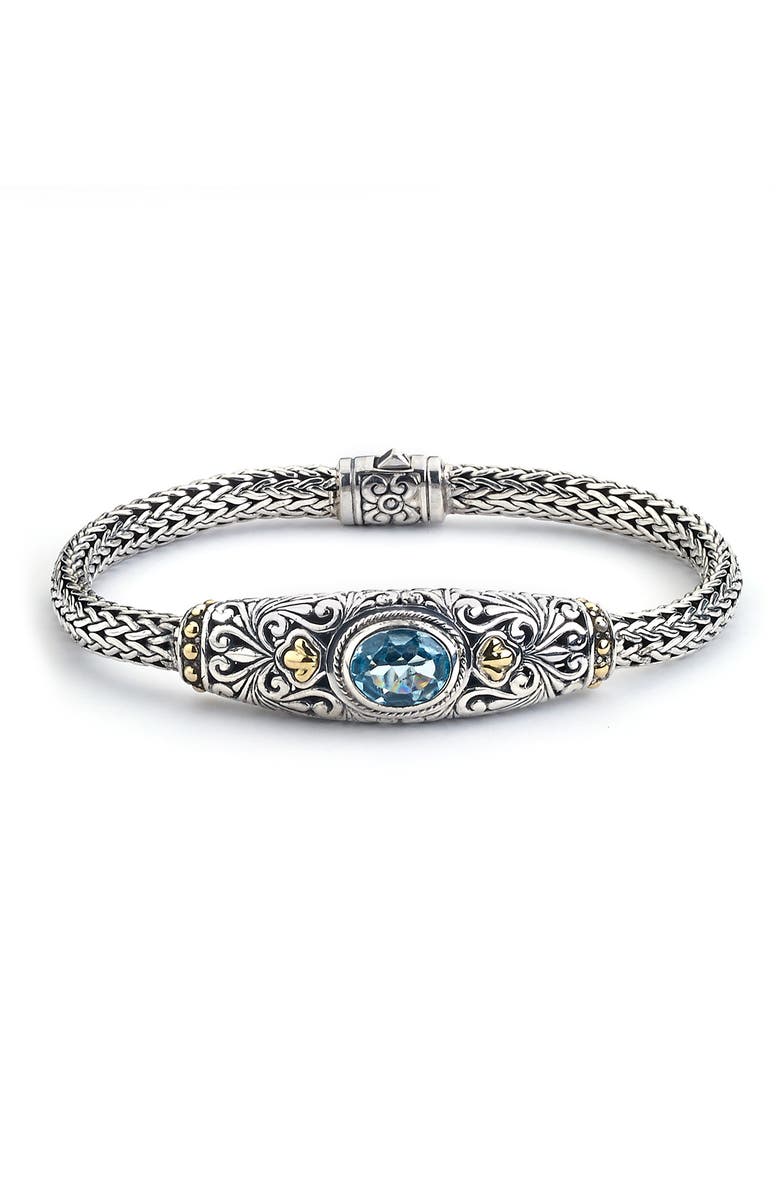 SAMUEL B. Sterling Silver & 18K Gold Blue Topaz Bracelet | Nordstromrack