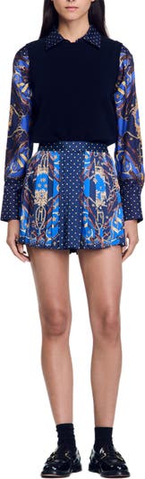SANDRO Patterned skort | Nordstrom