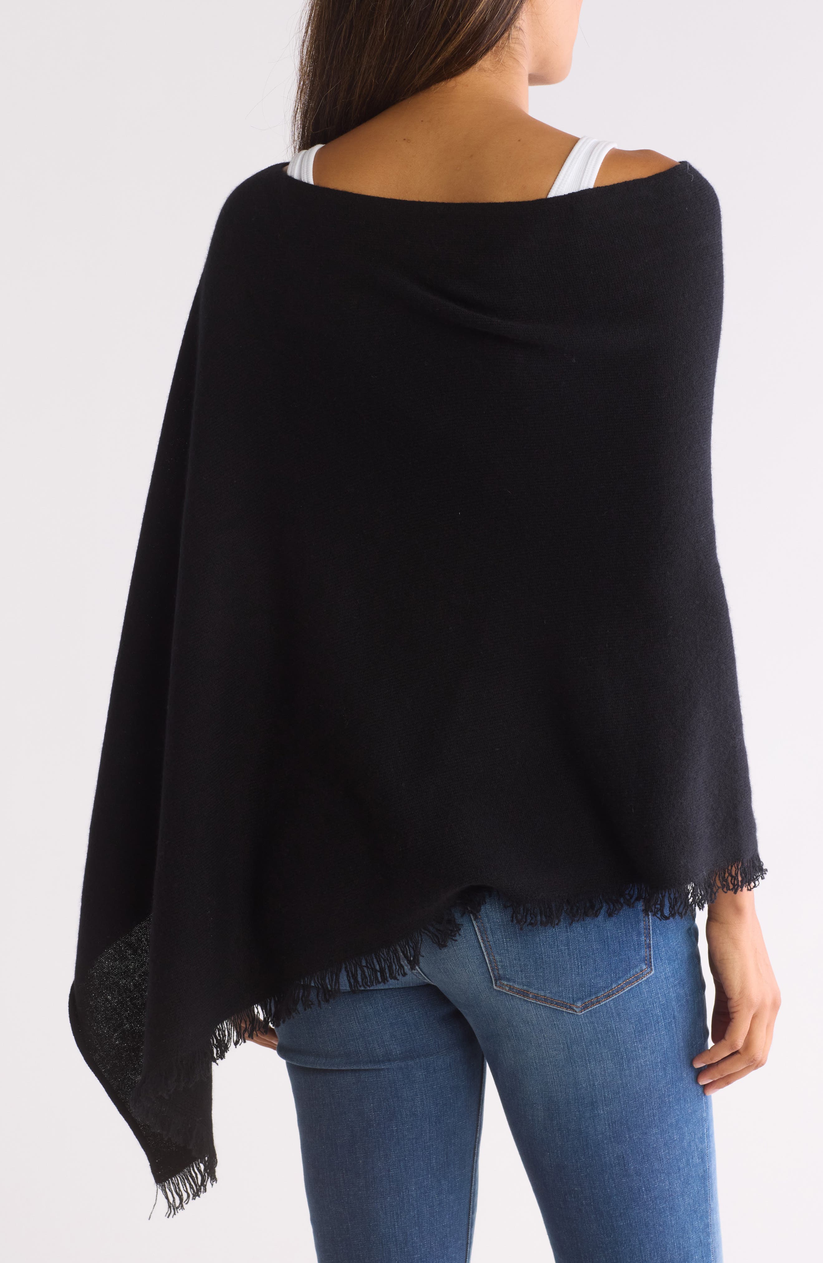 Amicale Cashmere Fringe Poncho | Nordstromrack