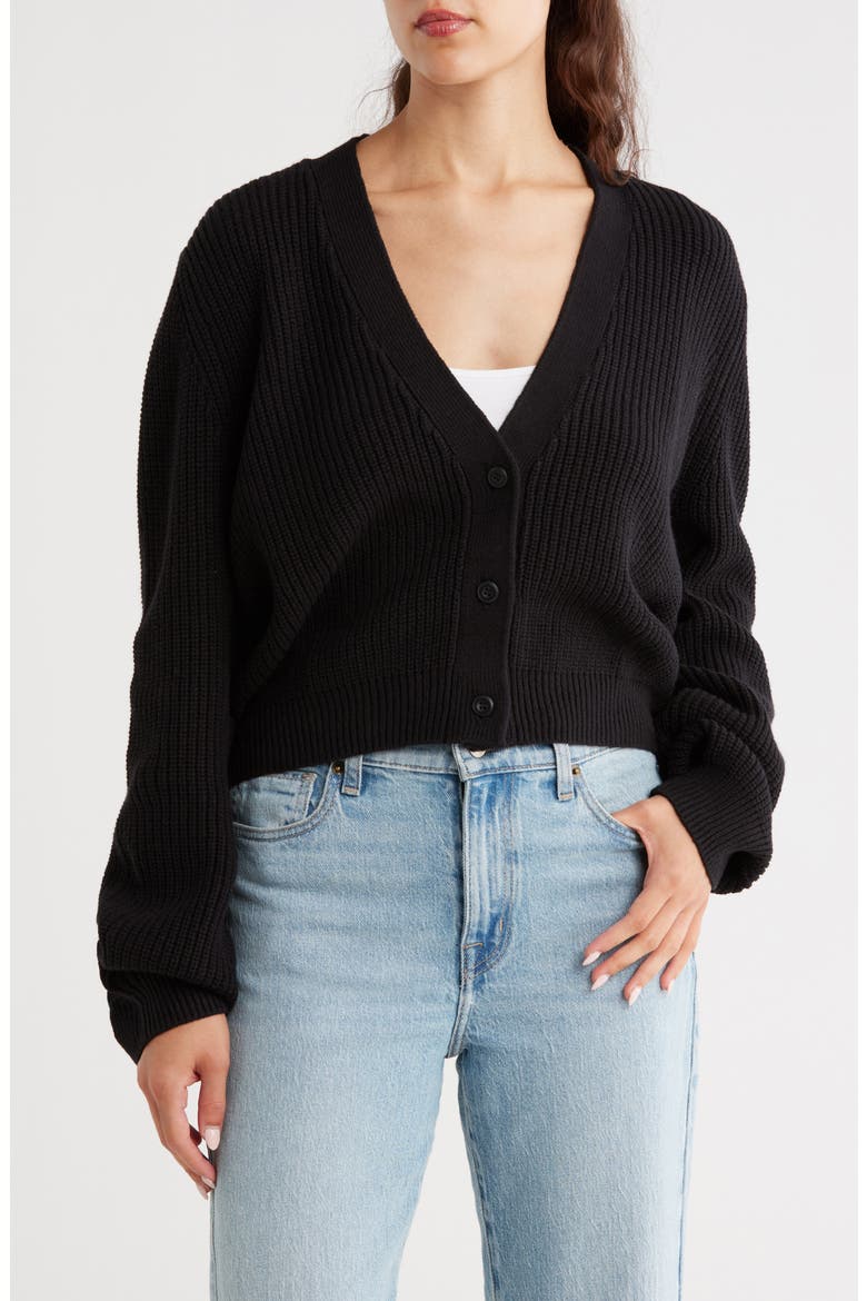Button-Up Cropped Knit Cardigan (Women) | Nordstromrack