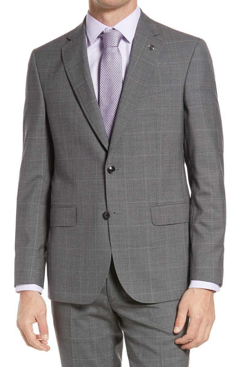 Ted Baker London Jay Trim Fit Windowpane Wool Suit | Nordstromrack