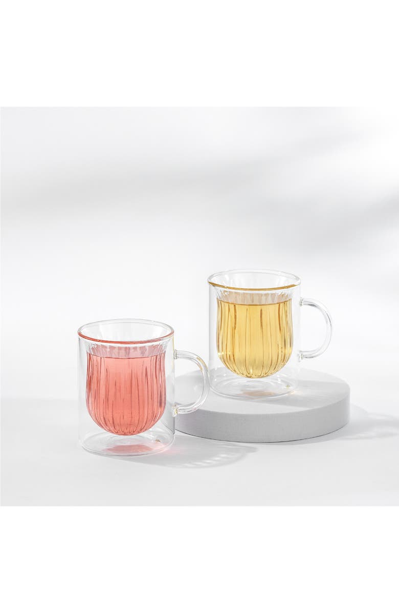 JoyJolt Set of 2 Double Wall Floret Mug | Nordstromrack