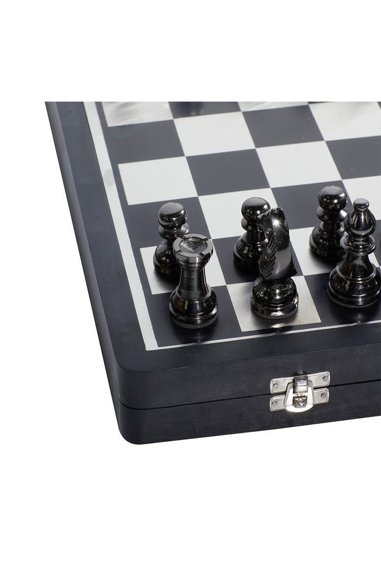 WILLOW ROW Black Aluminum Traditional Chess Game Set | Nordstromrack