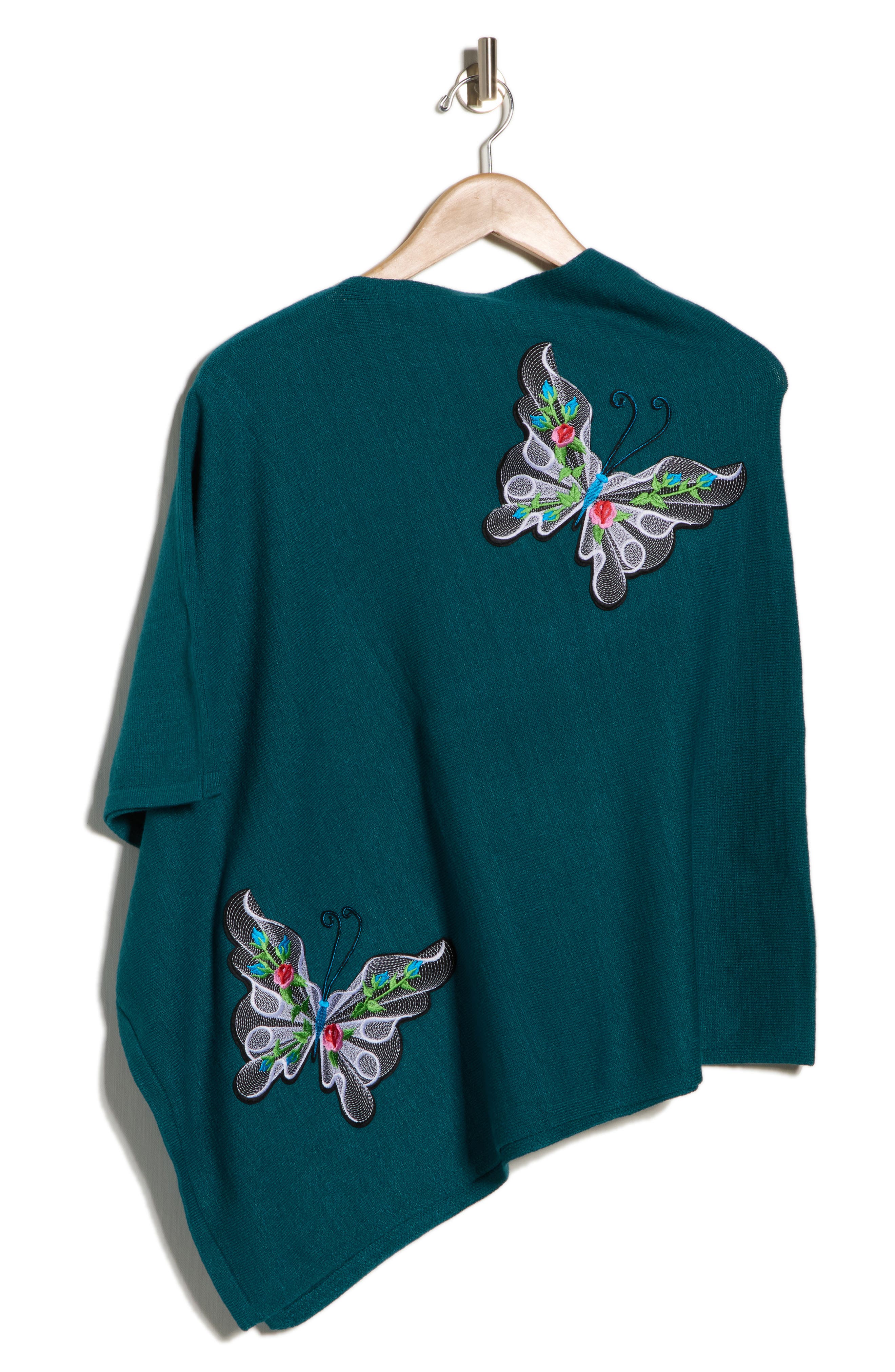 Butterfly Embroidered Poncho (Women) | Nordstromrack