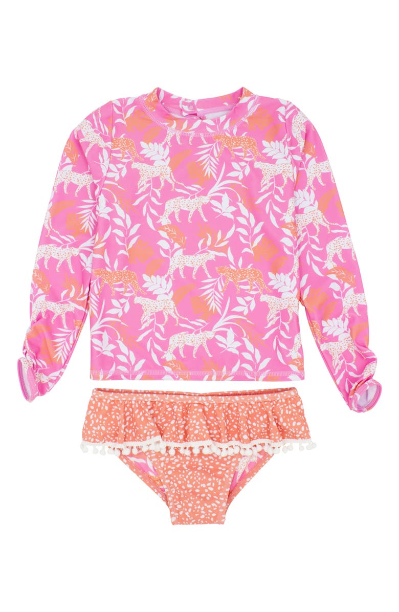 Feather 4 Arrow Sandy Toes Two-Piece Ruffle Rashguard Swimsuit | Nordstrom