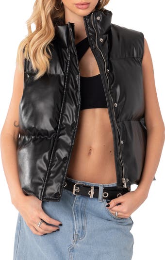 EDIKTED Kade Faux Leather Puffer Vest | Nordstrom