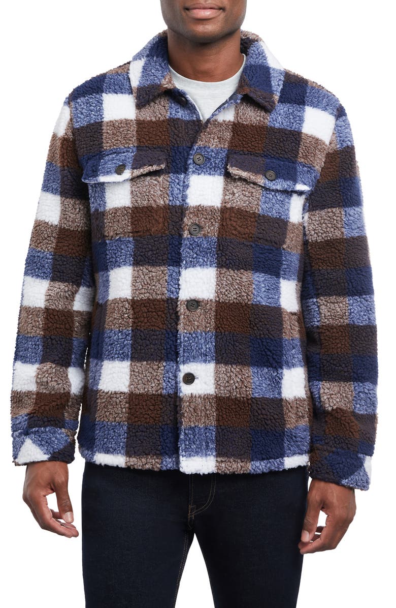 Lucky Brand Alonso Faux Shearling Water Resistant Plaid Print Jacket ...