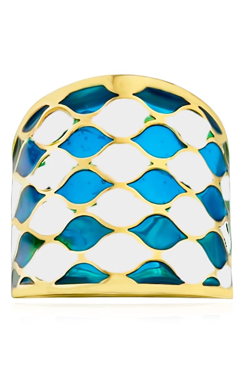 GABI RIELLE 14K Gold Plated Sterling Silver Turquoise & White Enamel ...
