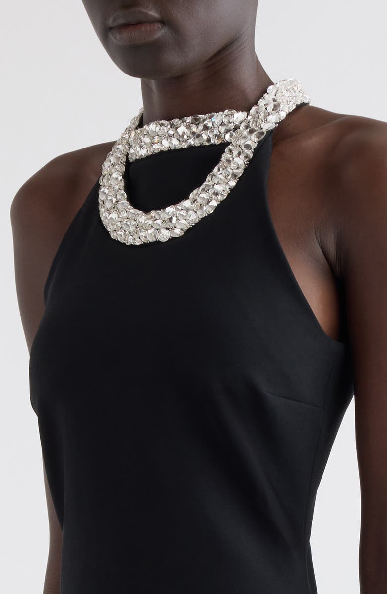 Balmain Double Crystal Collar Halter Neck Gown | Nordstrom