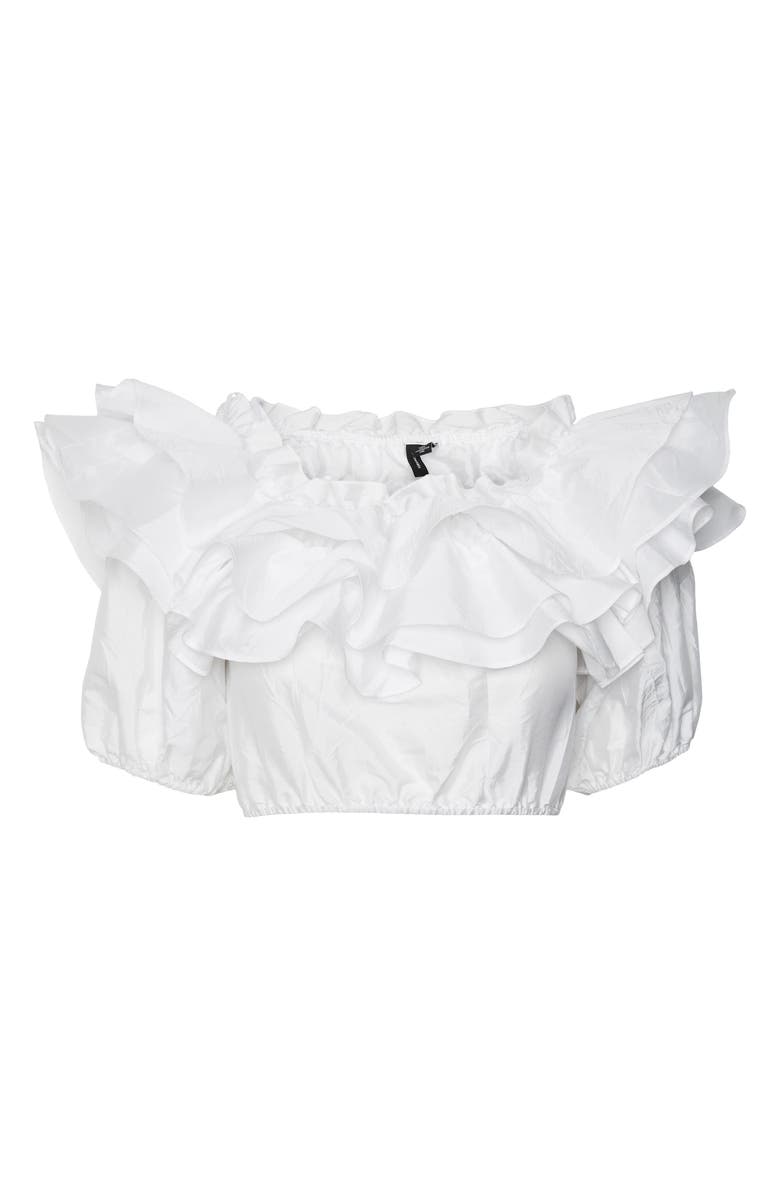 VERO MODA Double Frill Off the Shoulder Crop Top | Nordstromrack