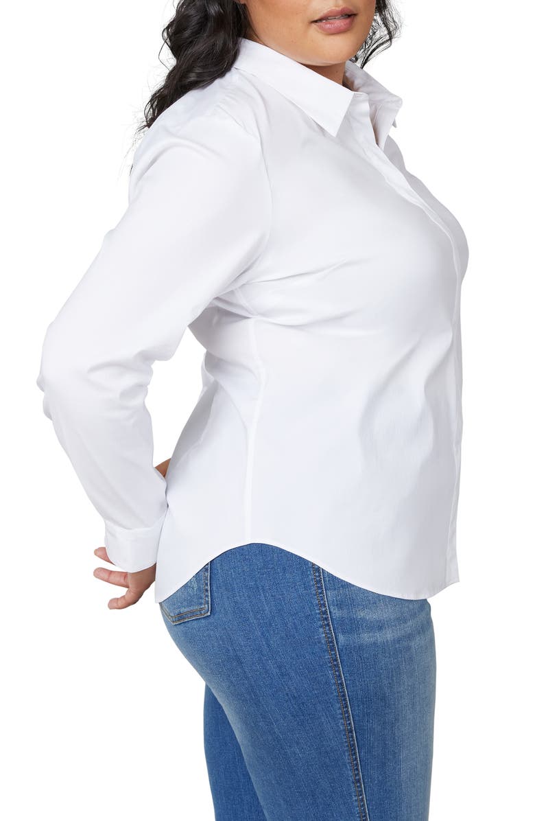 SPANX® Stretch Poplin Pullover Button-Up Shirt | Nordstrom