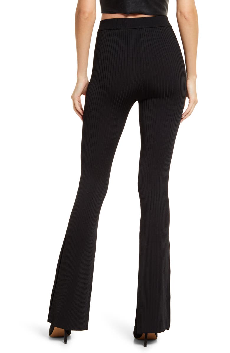 Good American Plaited Rib Flare Pants | Nordstromrack
