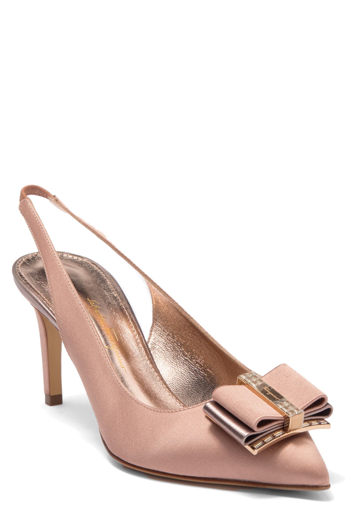FERRAGAMO Double Bow Slingback Pump - Wide Width | Nordstromrack