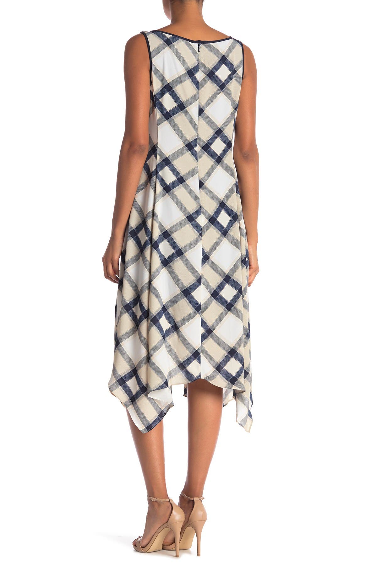 Jones New York Sleeveless Plaid Handkerchief Dress | Nordstromrack