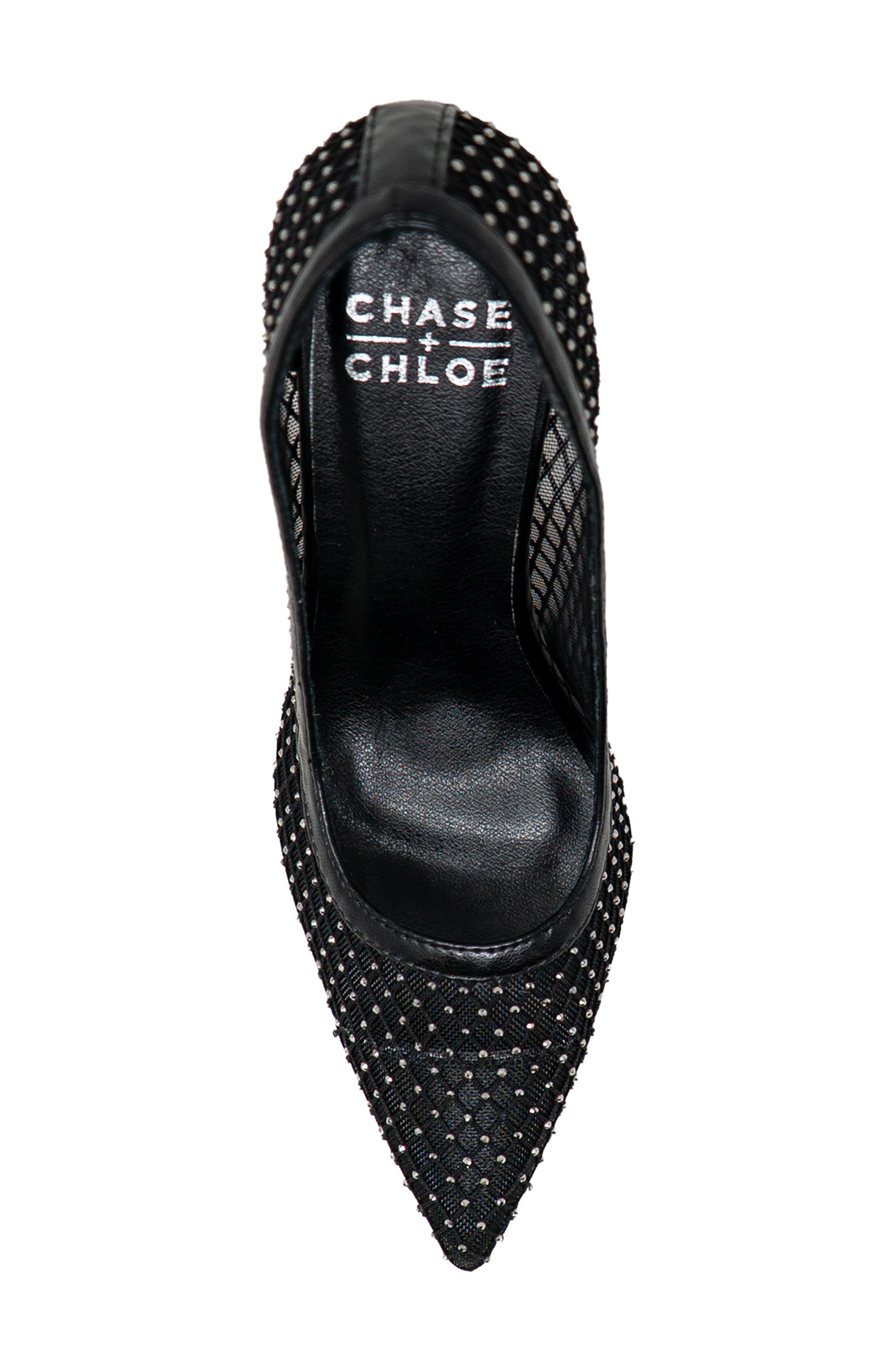 CHASE AND CHLOE Amalia Rhinestone Mesh Pump (Women) | Nordstromrack